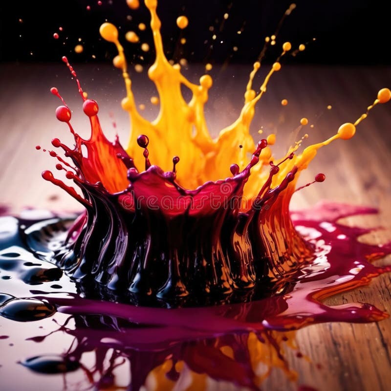 Colorful Ink Splash Burst of Color Stock Illustration - Illustration of ...