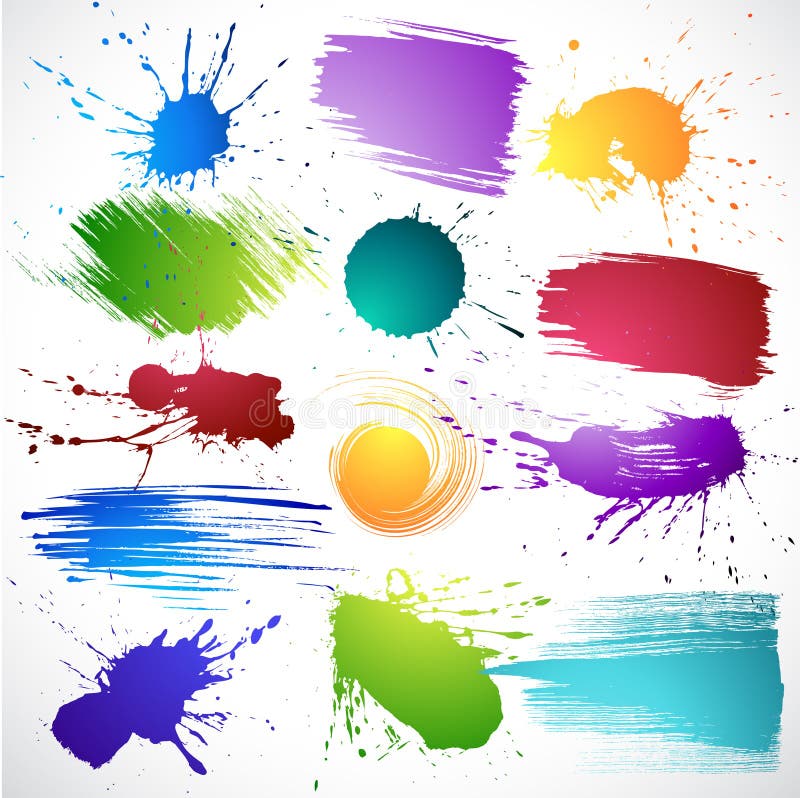 Colorful ink splats stock vector. Illustration of illustrated - 15823387