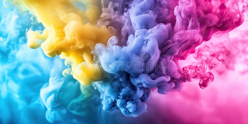 Colorful Ink Swirling in Water with Artistic Effects Stock Illustration ...
