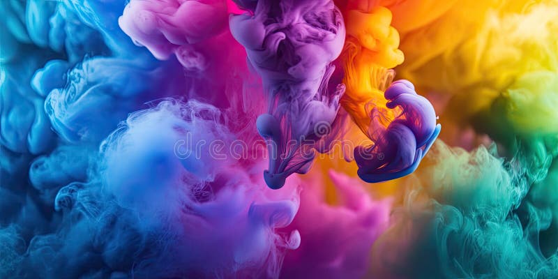 Colorful Ink Swirling in Water with Artistic Effects Stock Illustration ...