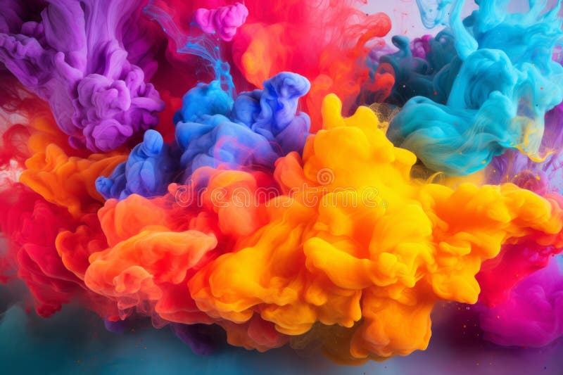 Colorful ink in the water stock illustration. Illustration of exploding ...