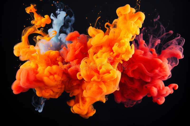 Colorful Ink in Water on a Black Background Stock Illustration ...
