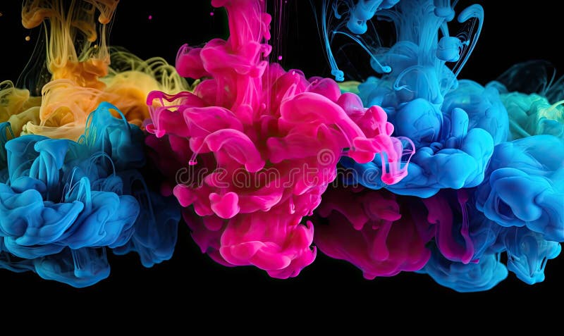 Colorful Ink in Water Creates Mesmerizing Abstract Background Creating ...