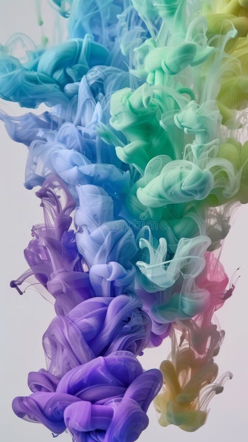 Colorful Ink in Water Forming Abstract Shapes, Studio Shot. Creative ...
