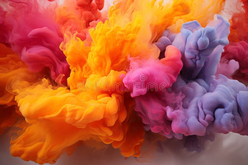 Colorful Ink in Water on a White Background Stock Illustration ...
