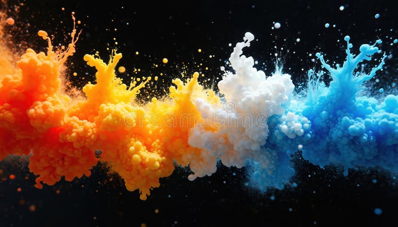 Colorful Inks Mix Underwater, Creating Organic Flow Shapes. Vivid ...