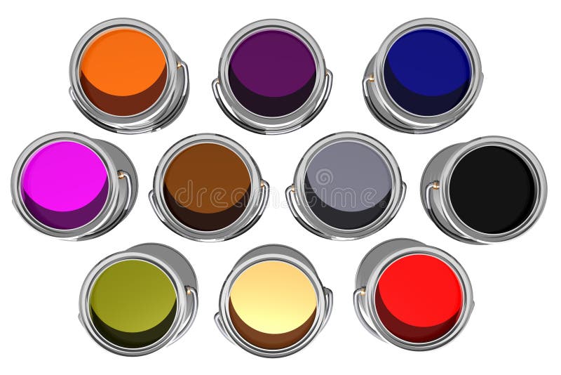 Colorful Inks Top View (3D) Stock Illustration - Illustration of ...