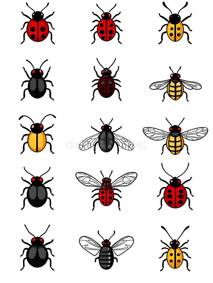 Colorful Insect Illustrations Stock Illustration - Illustration of ...