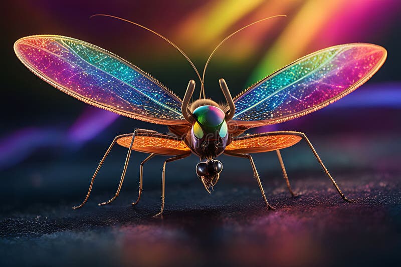 Colorful Insect Resting on Table Stock Photo - Image of macro, blue ...