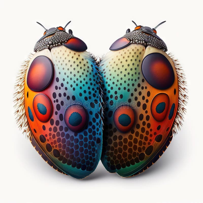 A Colorful Insect with a Black Spot on Its Back and a Yellow Spot on ...