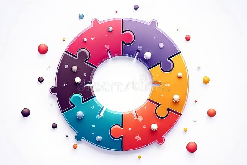 Colorful Interconnected Circle Puzzle Diagram Visualizing Teamwork ...
