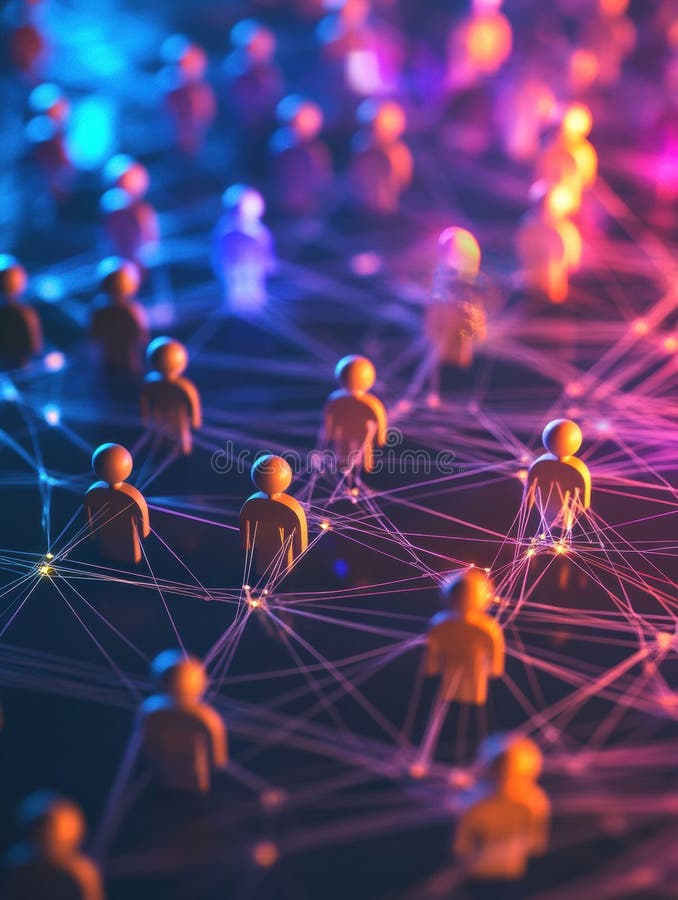 Colorful Interconnected 3D Avatars Representing Digital Social Media ...