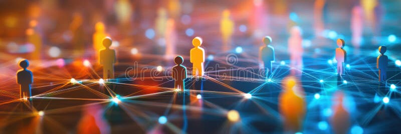 Colorful Interconnected 3D Avatars Representing a Digital Social Media ...