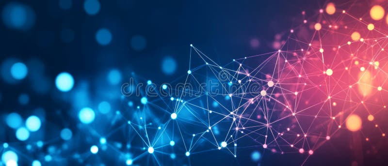 Colorful Interconnected Dots and Lines Create an Abstract ...