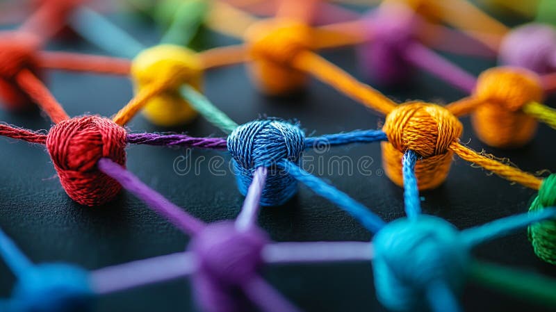Colorful Interconnected Knots Teamwork Network Connection Collaboration ...