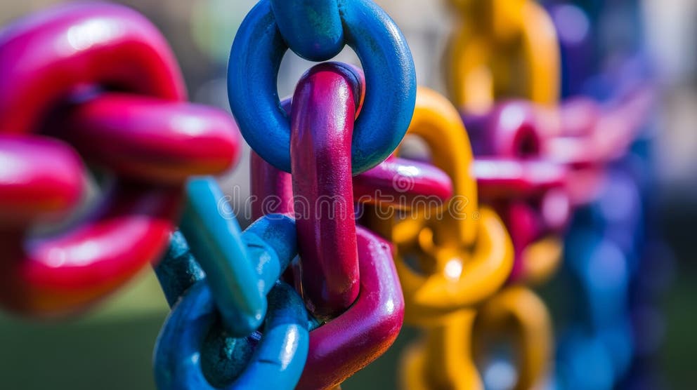 Colorful Interconnected Links Symbolize Strength and Unity. a Vibrant ...