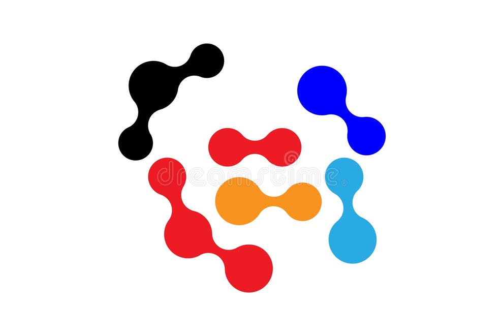 Colorful Interconnected Shapes Design for Modern Projects Stock ...