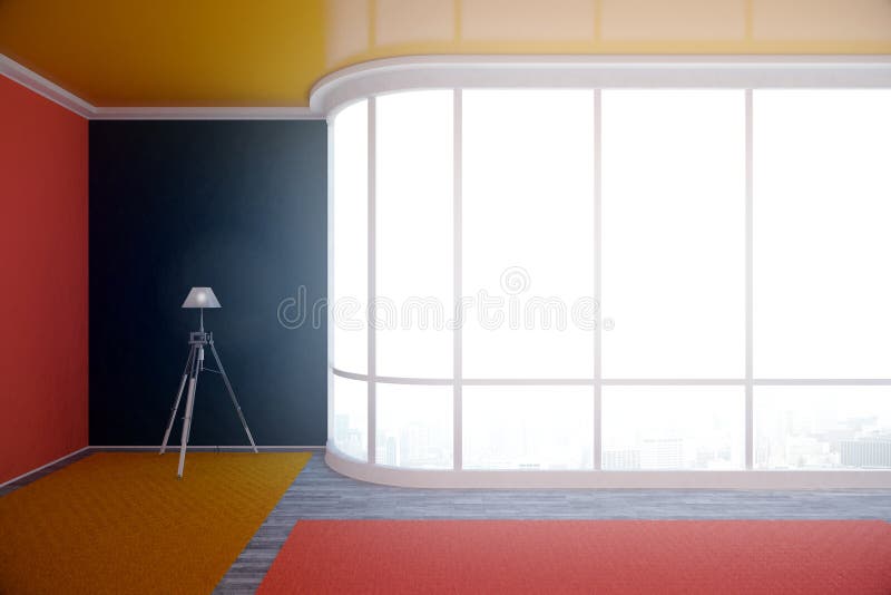 Colorful Interior with Lamp Stock Illustration - Illustration of design ...