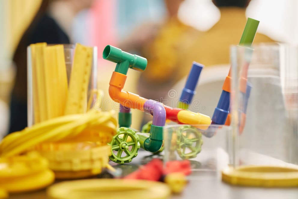 Colorful Interlocking Building Toys in Play Area Stock Image - Image of ...