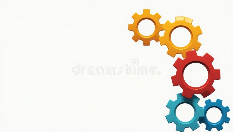 Colorful Interlocking Gears Stock Illustration - Illustration of ...