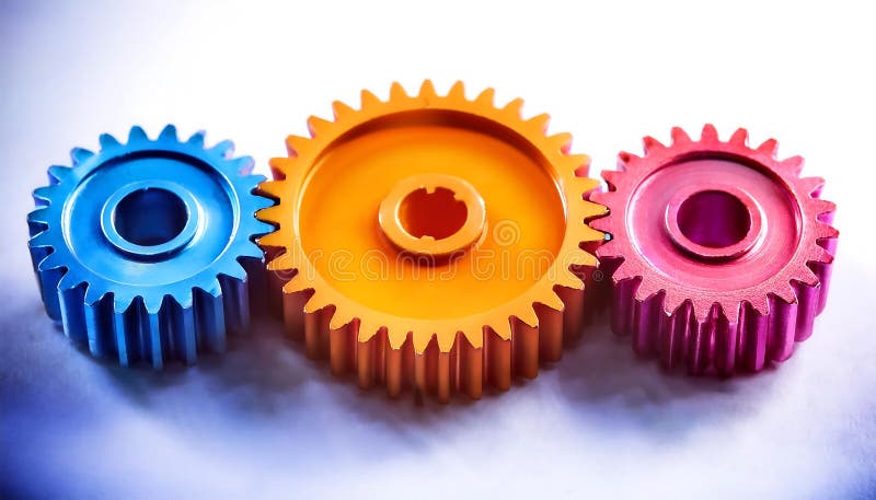 Colorful Interlocking Gears, Vibrant Hues, Represent Teamwork and ...