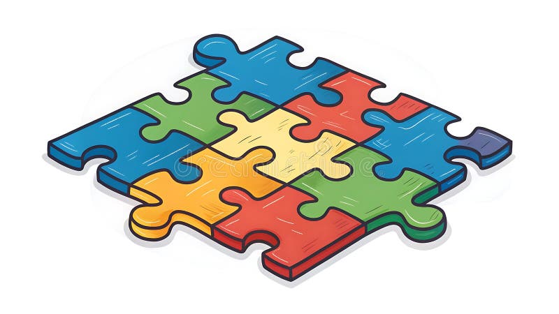 Colorful Interlocking Jigsaw Puzzle Pieces Depicting Unity and Problem ...