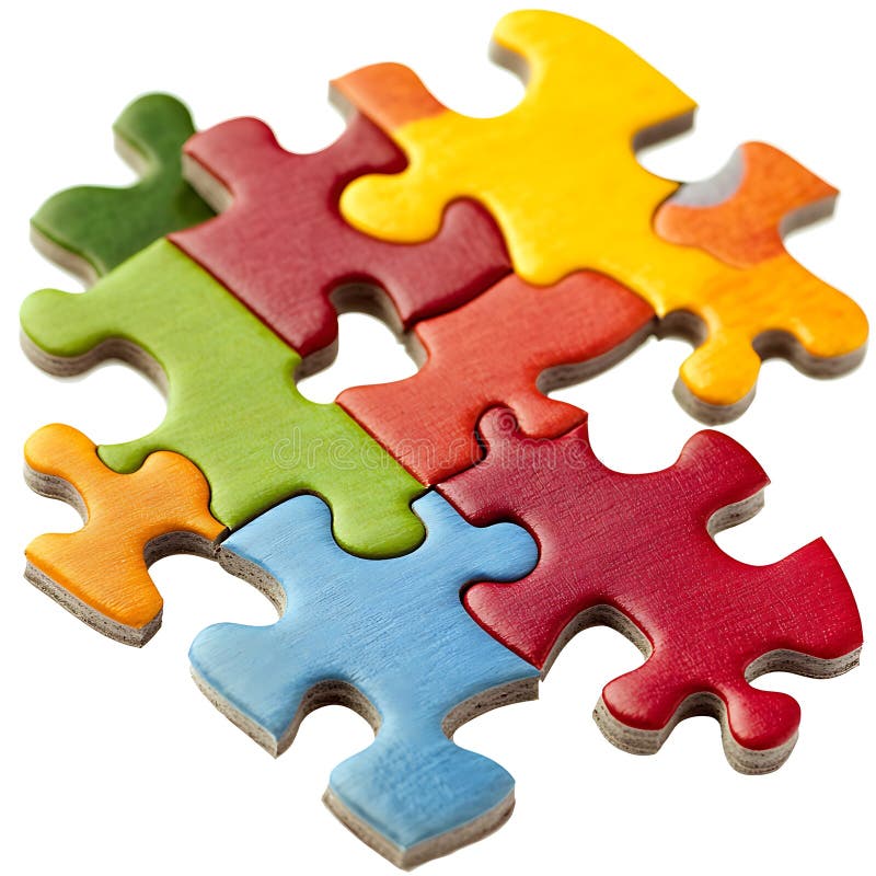 Colorful Interlocking Puzzle Pieces for Collaboration Stock ...