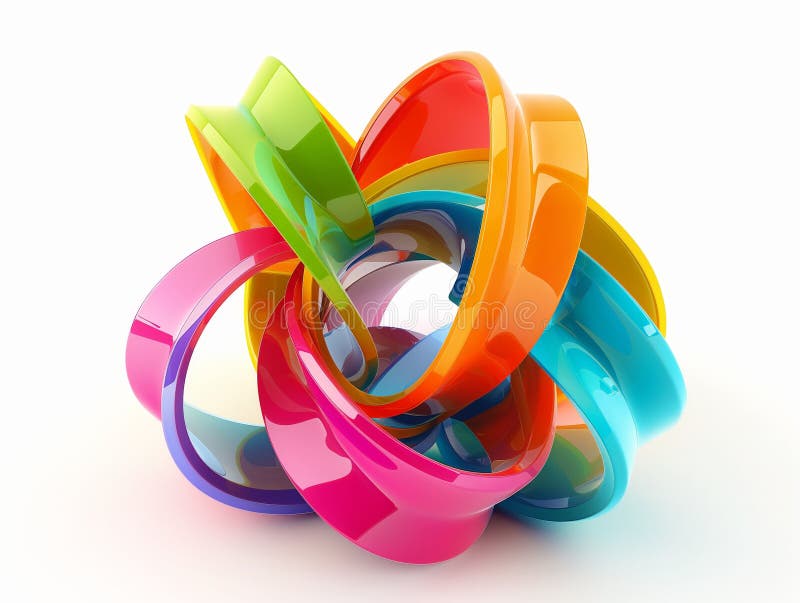Colorful Interlocking Rings Stock Image - Image of sculpture, dynamic ...