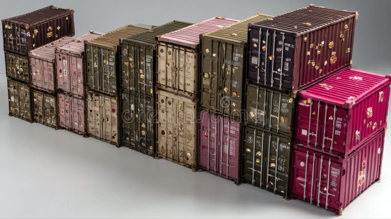 Intermodal Containers Illustrating Trade War and Tariffs. Concept of ...