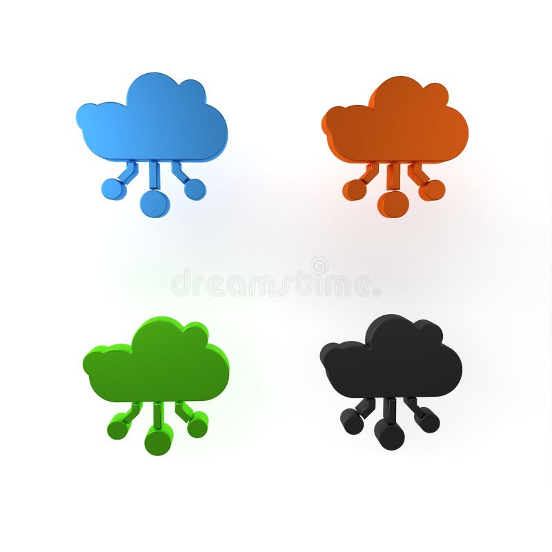 Colorful Internet of Things Icon Isolated on White Background. Cloud ...
