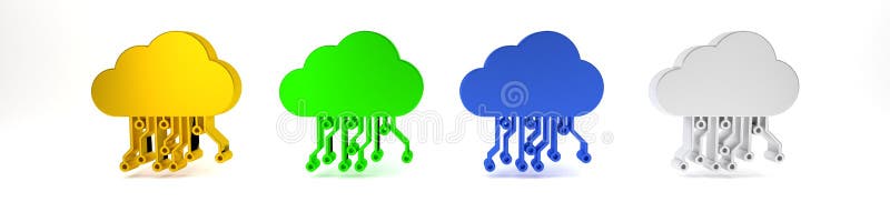 Colorful Internet of Things Icon Isolated on White Background. Cloud ...