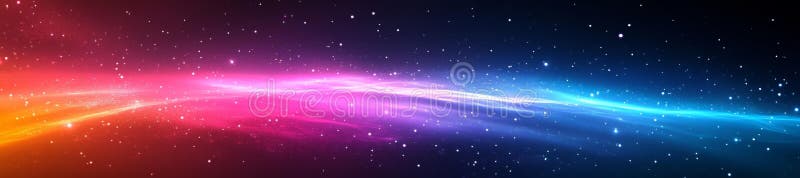 Colorful Interstellar Wave in Deep Space with Sparkling Stars Stock ...