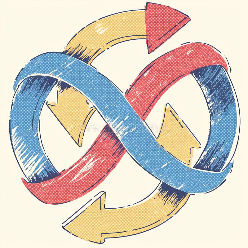 Colorful Intertwined Arrow Symbols Representing Continuity and ...