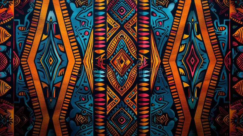Colorful, Intricate African Pattern with Bold Colors and Geometric ...