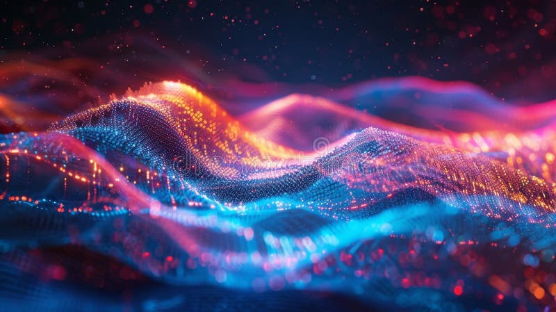 A Colorful and Intricate Digital Music Waveform Representing the ...