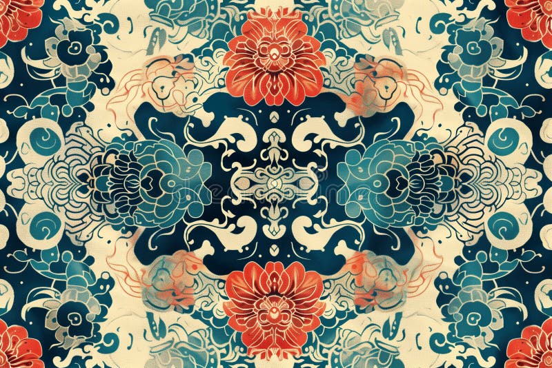 Colorful and Intricate Fantastical Pattern with Vibrant Hues and ...