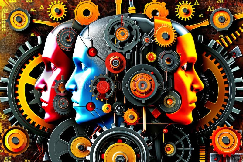 Colorful, Intricate Machine Gears and Cogs, Symbolizing Complex ...