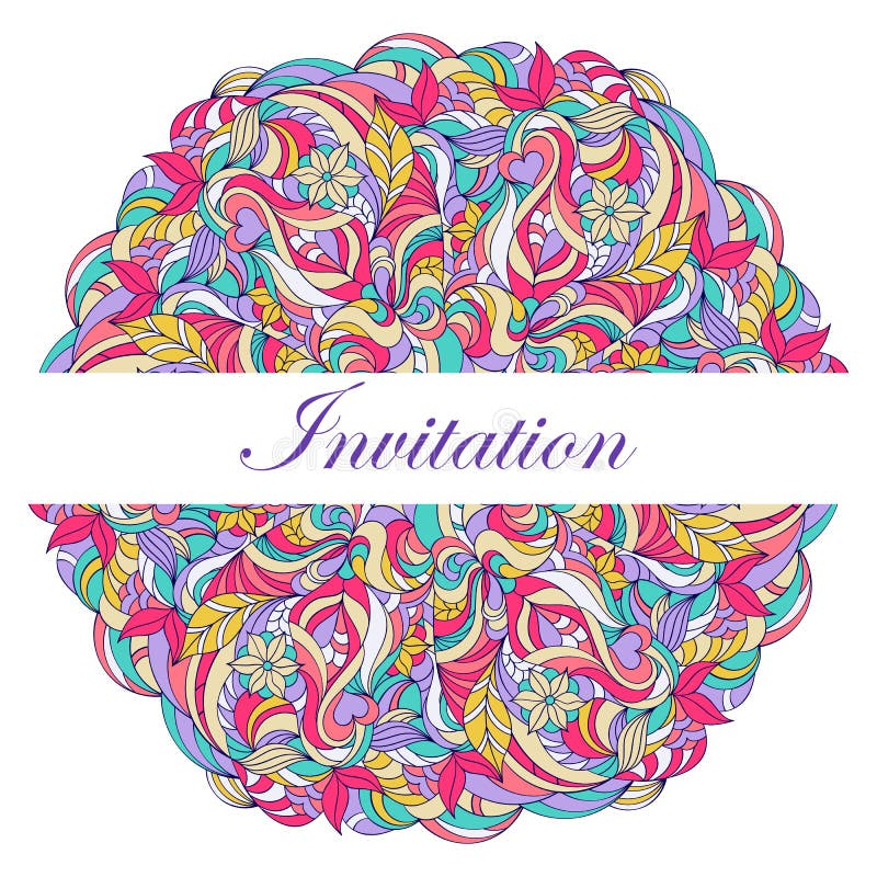 Colorful invitation card stock vector. Illustration of brochure - 90873048