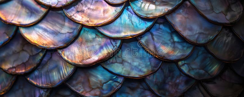 Colorful Iridescent Abalone Shell Close-up Showcasing Intricate Natural ...