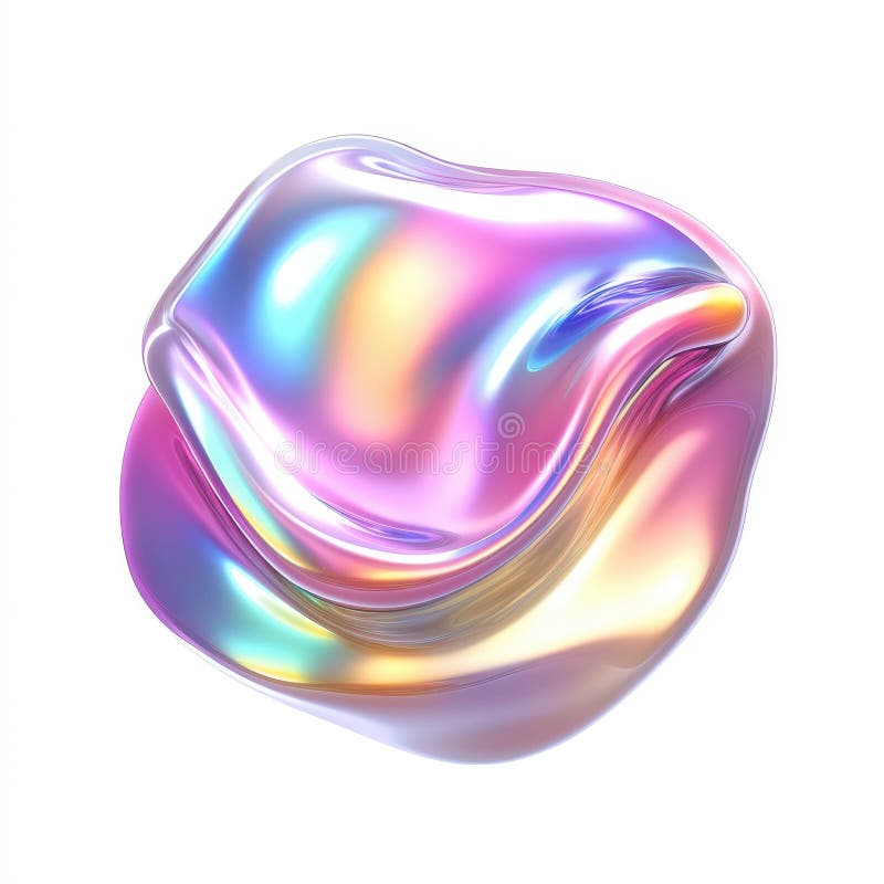 A Colorful, Iridescent Blob with Smooth, Flowing Shapes Reflecting ...