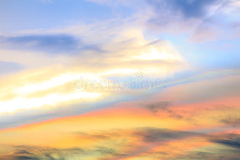 Colorful Iridescent Cloud, Beautiful Rainbow Cloud. Stock Photo - Image ...