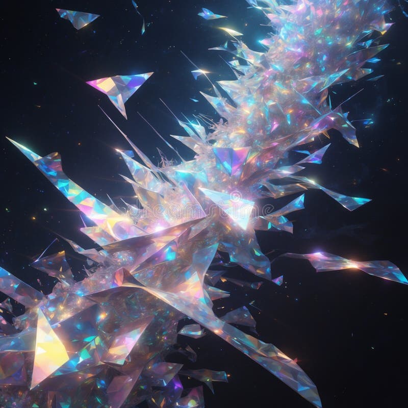 Colorful Iridescent Crystal Formations Creating Dazzling Geometric ...