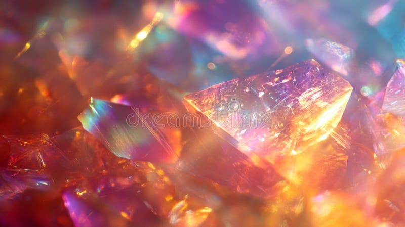 Colorful Iridescent Crystals Abstract Background Stock Illustration ...