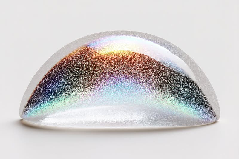 Colorful Iridescent Dome Sits Elegantly on a White Surface, Reflecting ...