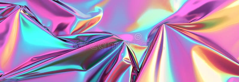 Colorful Iridescent Foil Texture with Shiny Reflective Surface Creating ...
