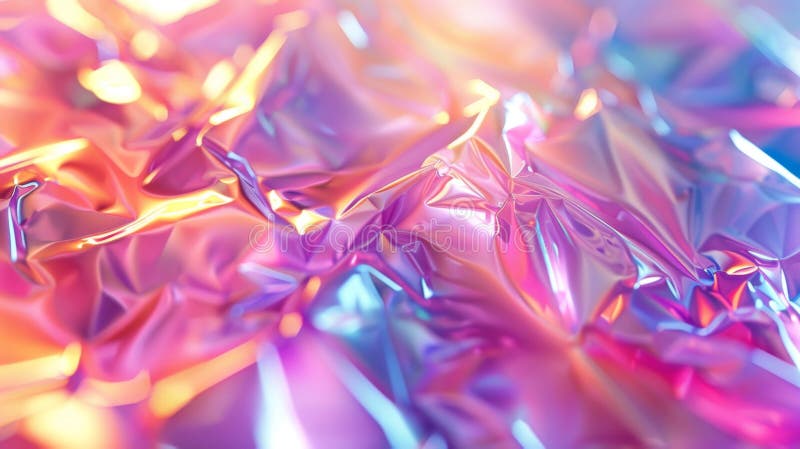 Colorful Iridescent Gradient on Crumpled Metallic Surface Creates an ...