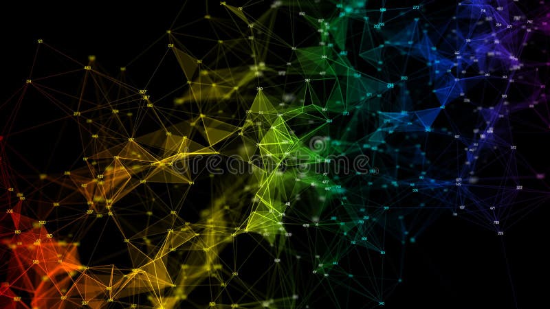 Abstract Background Colorful Iridescent Rainbow Random Digital Data ...