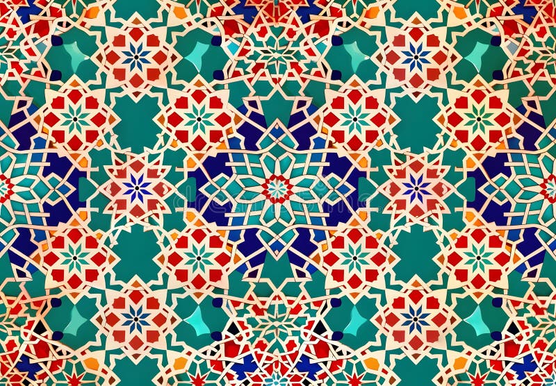 Colorful Islamic Geometric Pattern Wallpaper Stock Illustration ...