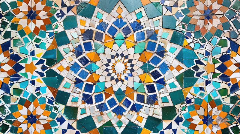 Colorful Islamic Geometric Patterns and Arabesque Decoration Stock ...