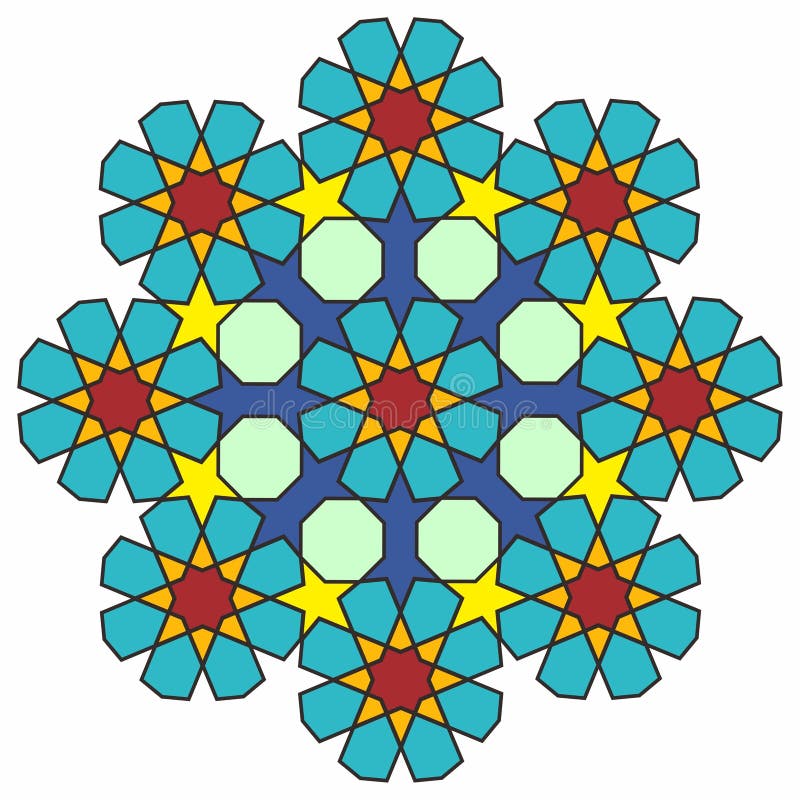 Colorful Islamic Pattern on White Background. Stock Illustration ...